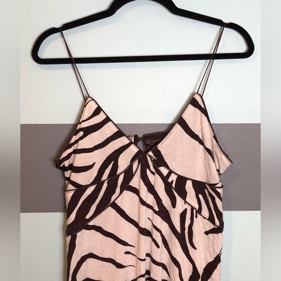 Zara | Dresses | Zara Collection Animal Print Spaghetti Strap Dress ...